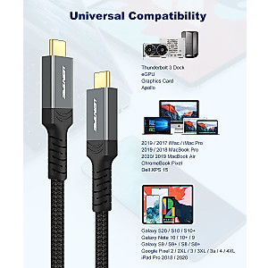 Uzanpie USB4 Cable Compatible with Thunderbolt 4/3, 40Gbps/6.6ft USB 4.0 Cable Support 100W 20V/5A Fast Charging, USB C to USB C Cable 8K@30Hz or Dual 4K@60Hz for Hub M-acbook External SSD eGpu