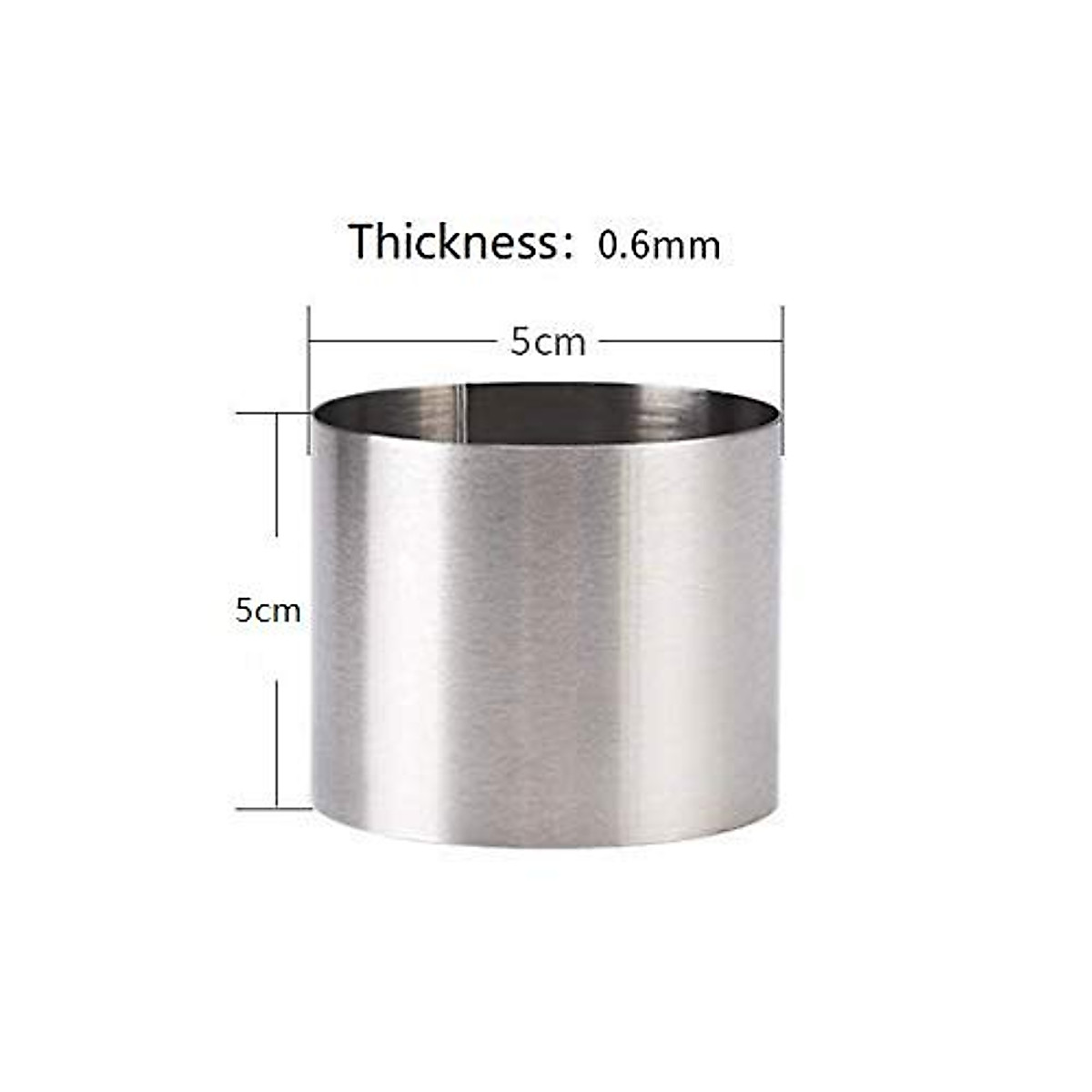 DNHCLL 2 PCS 5CM Diameter 2" Mini Seamless Round Mousse Ring Stainless Steel Cake Mold Cookie Cutting Mold Baking Mold