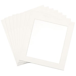 uxcell 9.8" x 11.8" Picture Mat, Core Bevel Cut Frame Mattes Photo Backing Board for 7.8" x 9.8" Photos Pictures Artwork Painting, White 8Pcs