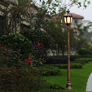 MODEBHD Waterproof Garden Column Lamp Landscape Lantern Patio Pathway Walkway Outdoor Street Light Post Light Outdoor Floor Lamp Table Lamp E27 Decoration Pillar Lights Villa Park Bollard Lamp