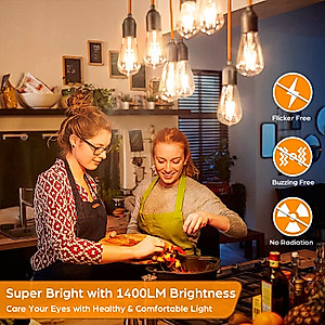 4-Pack Vintage LED Edison Bulbs 100W Equivalent 1400LM High Brightness 8W ST58 LED Filament Light Bulbs 2700K Soft Warm White E26 Medium Base CRI90+ Antique Clear Glass for Home Bedroom, Non-dimmable