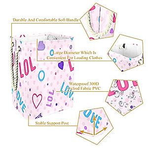 TIZORAX LOL Doll Surprise Style Laundry Hamper Baskets Waterproof Dirty Clothes Sorter Foldable Soft Handle Colourful for Home Detachable Brackets