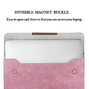 KALIDI 13.3-14 inch Laptop Stand Sleeve Case Faux Suede Leather for 13.3 13.5 13.6 14 inches MacBook Air Pro Retina 13"-14" Surface Pro with Pouch