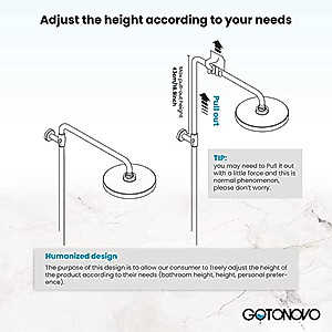 gotonovo Oil Rubbed Bronze Shower Faucet 8 Inch Rainfall Shower Head Set Double Cross Handle Handheld Spray Bathroom Shower System Wall Mount