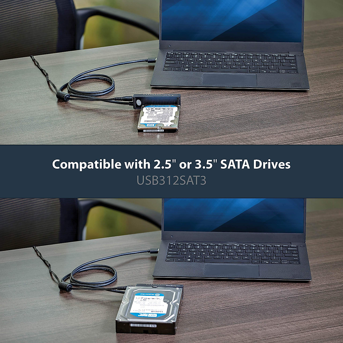 StarTech.com USB to SATA Adapter Cable - 2.5in and 3.5in Drives - USB 3.1 - 10Gbps - External Hard Drive Cable - Hard Drive Adapter Cable (USB312SAT3)