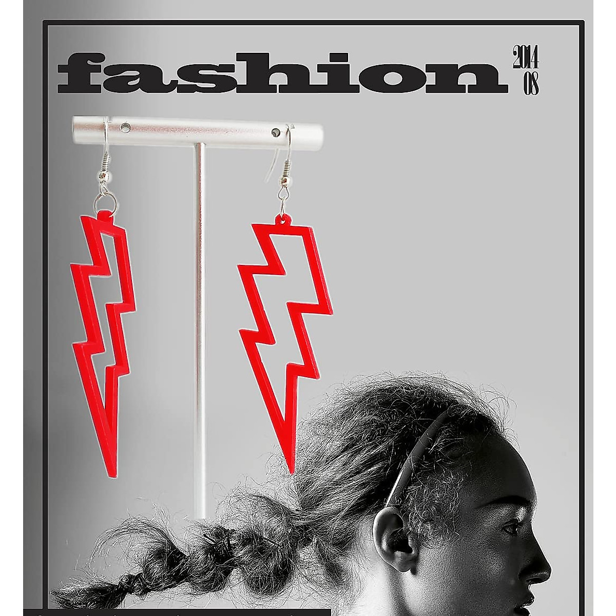 Retro Halloween Lightning Bolt Earrings 80s Neon Earrings Accessories for Women Acrylic Funky Earrings for 80's Party Favor