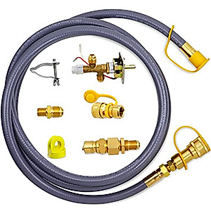 12FT Natural Gas Conversion Kit，52066 Gas Conversion Kit，65,000 BTU Natural Gas Hose and Regulator Compatible with Grill Kitchen Auxiliary Gas Grill