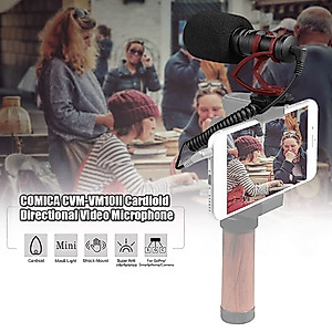 XIAOMINDIAN CVM VM10II Mini Compact On Camera Cardioid Directional Video Microphone with Shock Mount for Smartphone Action Camera (Color : Black)