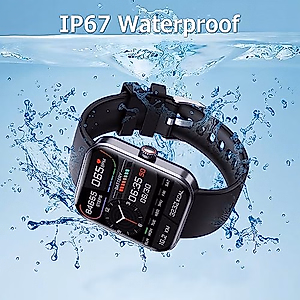 DOVMEWO Blood Glucose Monitoring Smart Watch, 1.9" Non Invasive Blood Sugar Smart Watch Fitness Smart Watch, Painless Blood Glucose Testing Bluetooth Fashionable Sports Watch, 2023 Upgrade (Black)