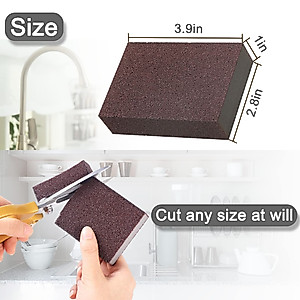 Krisler 8pc Carborundum Sponge Nano Emery Sponges Caspian Stone Pot Clean Brush Rust Eraser Grit Scouring Pads Pot Cleaning Pads with Carborundum Washing Kitchen Cleaner Tool(thickness-1inch)