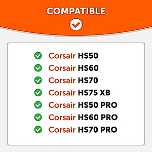 WC Freeze HS60 - Cooling Gel Replacement Earpads for Corsair HS50, HS60, HS70 & More by Wicked Cushions - Boost Comfort, Durability, Thickness & Sound Isolation for Epic Gaming Sessions | Black