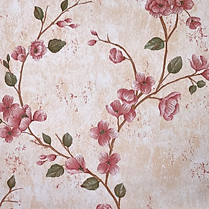 Yifasy Drawer Shelf Liner Rustic Floral Self-Adhesive Furniture Inner Lining Paper Sheet Removable Wallpaper Roll 118x18 Inch