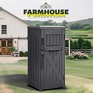 YITAHOME 60-Gallon Secure Package Delivery and Storage Box, Double-Wall Resin, Weatherproof, for Outdoor Use, Curbside or Porch, 8.5 Cubic Feet, Gray