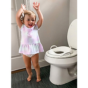 Nuby Easy Grip Safety Toilet Seat Trainer with Integrated Splash Guard for Toddlers & Kids, White, 1 Count