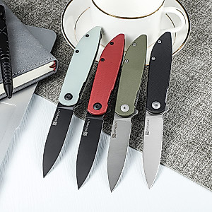 SENCUT Bocll II Pocket Knife Folding Knife for EDC, Liner Lock Small Knife with G10 Handle, Design by Brad Zinker, 2.96'' Blade for Indoor Outdoor Gifts S22019-1