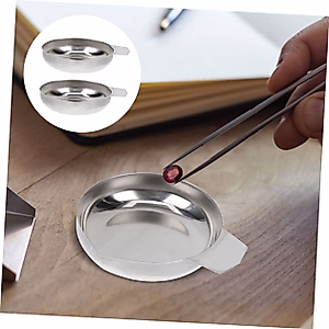 Weigh Boats 2pcs Stainless Steel Weighing Pan Laboratory Weighing Plate Weigh Gram Stainless Steel Metal Trays Plastic Jewels Aluminum Tray Household Scale Tray Weighting Gadget