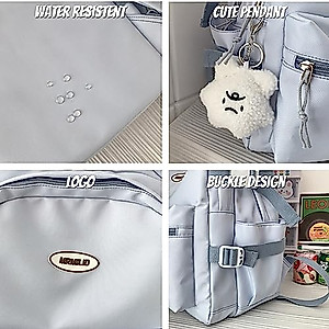 BILIPOPX Kawaii Backpack with Cute Accessories Aesthetic 15.6 Inch Laptop Backpack Pendant (Black)