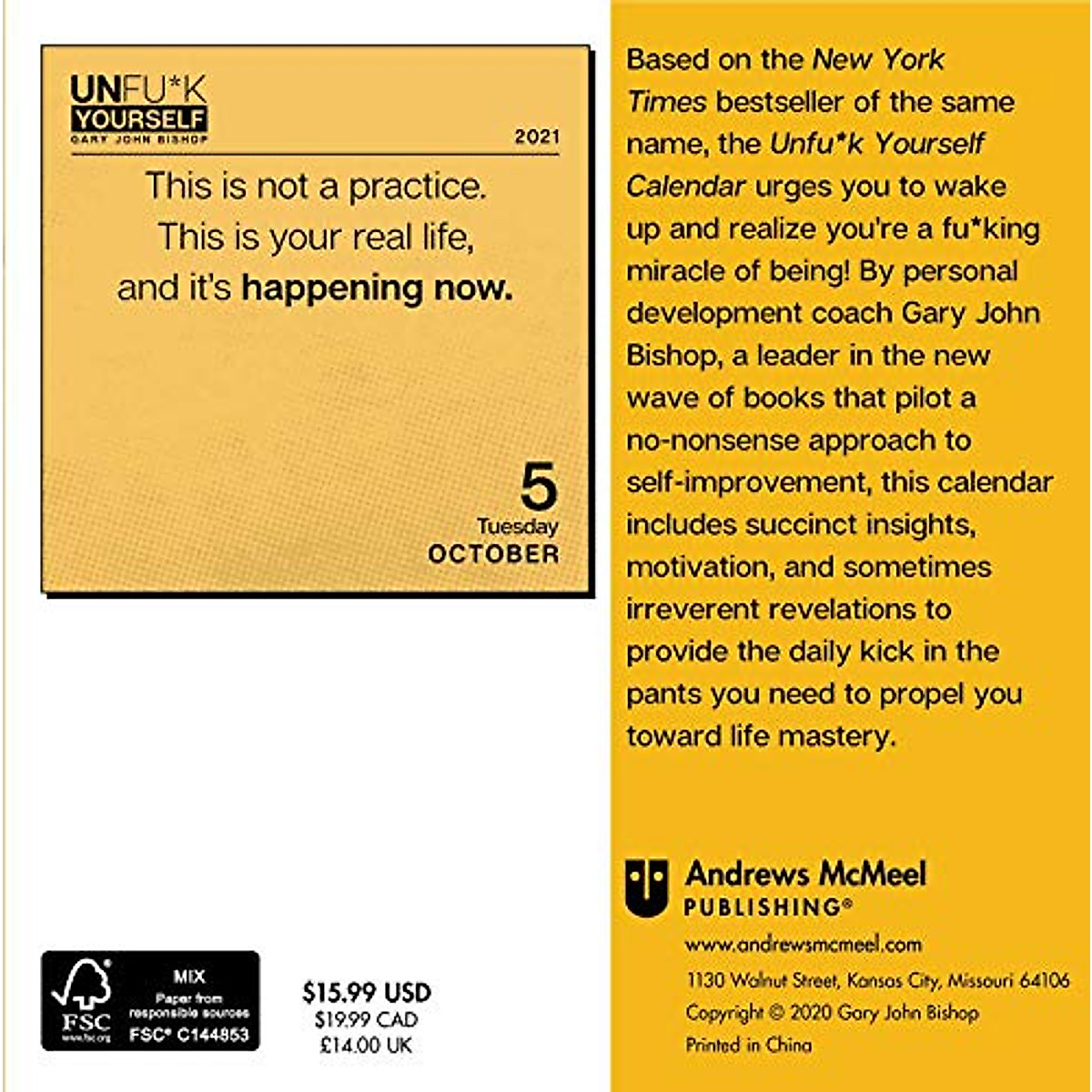 Unfu*k Yourself 2021 Day-to-Day Calendar: Get Out of Your Head and into Your Life (2021 edition calendar)