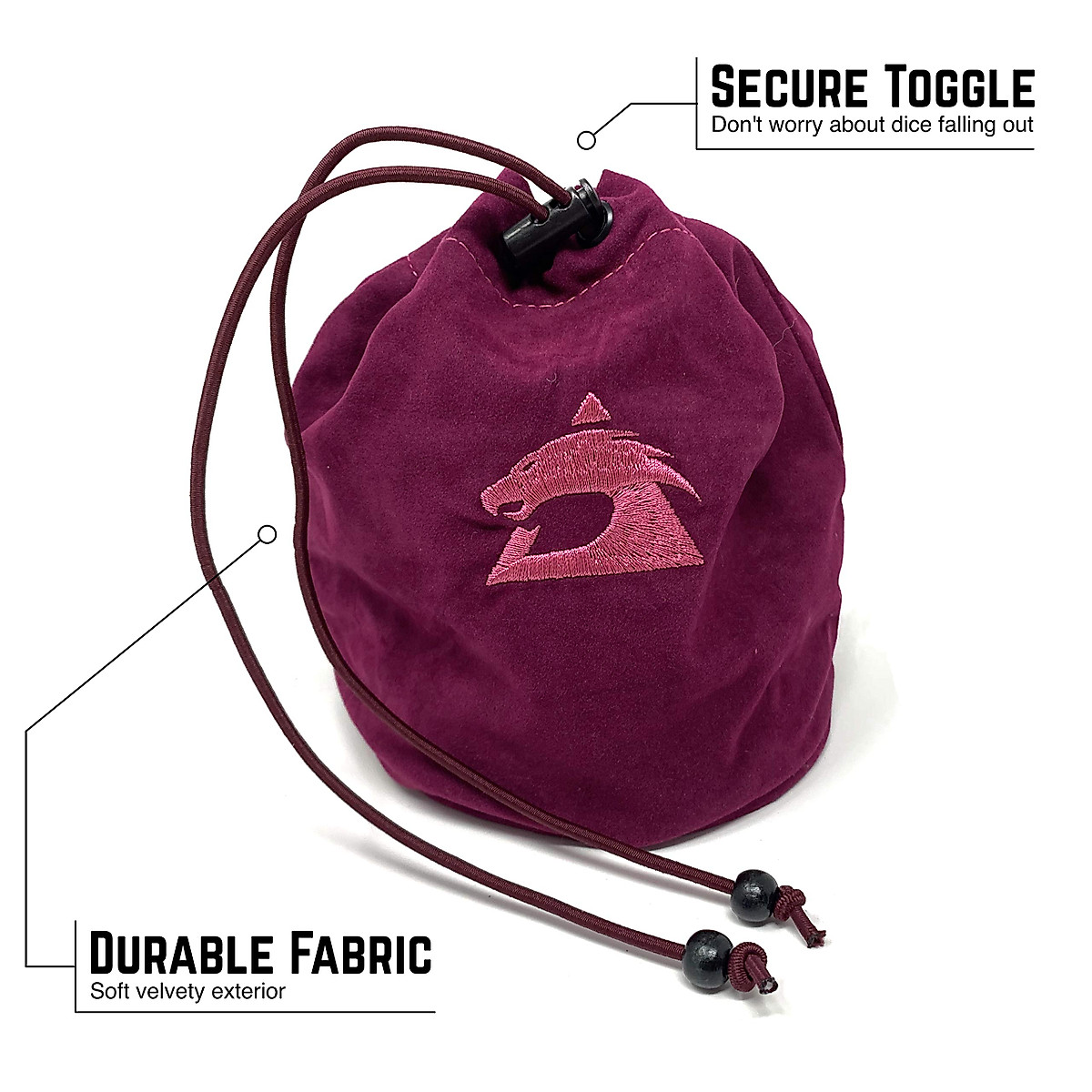 Dundra Multipocket Dice Bag - DND Velvet Pouch - Large Dice Bags for D&D with Pockets - Soft Case for RPG Dice Storage - Drawstring Pouches for Role Playing Games Dice Set - Polyhedral Dice Holder Bag