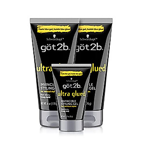 Got2B Ultra Glued Invincible Styling Gel 2 - 6 oz tubes + 1 Travel 1.25 oz tube