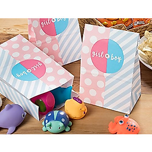 BLUE PANDA 36 Pack Boy or Girl Goodie Bags for Baby Gender Reveal Party Supplies (5.2 x 8.7 x 3.3 In)