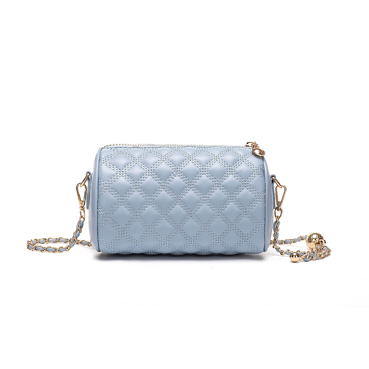 Hanbella Crossbody Purse for Women - Cute Quilted Leather Shoulder Bag with Gold Chain Strap for Teen Girls - Womens Clutch