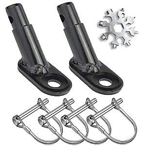 BSGB 2 Pack Bike Trailer Coupler Bicycle Trailer Hitch Connector Attachment Flat and Angled Couplers Metal for Child Pet Instep and Cargo Bike Trailers