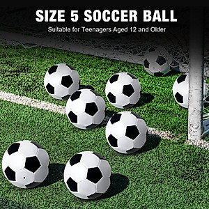 Yunsailing 12 Pack Sports Soccer Balls Size 5 with Pump for Youth Kids Girls Boys Adults, Black and White