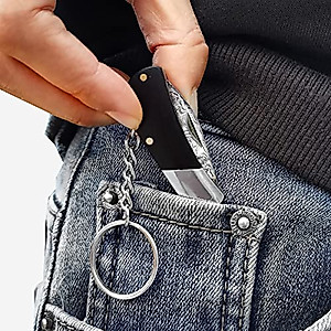 STARDW Damascus Pocket Knife,Mini Folding Pocket Knife,EDC Pocket Knife with Wood Handle,Gifts for Men Women (Damascus A)