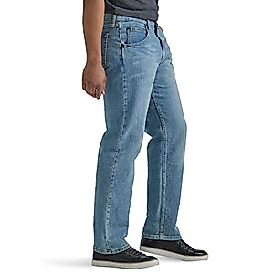 Wrangler Authentics Men's Classic 5-Pocket Relaxed Fit Flex Jean Bleached Denim Flex 46W x 30L
