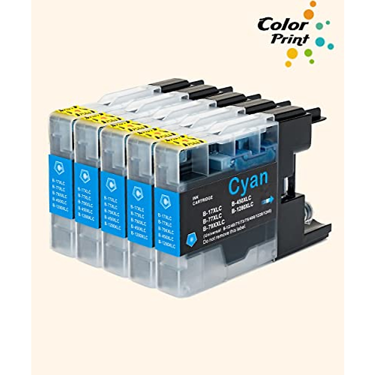 5-Pack ColorPrint Compatible LC79 Cyan Ink Cartridge Replacement for Brother LC79XXL LC-79 XXL Ink Cartridge Work with MFC-J5910DW MFC-J6510DW MFC-J6710DW MFC-J6910DW Printer