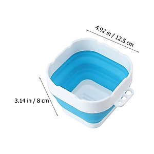 ULTNICE Paint Brush Washer Folding Painting Water Cup Portable Collapsible Painting Washing Bucket Basin Silicone Foldable for Watercolor Acrylic Oil Painting Blue