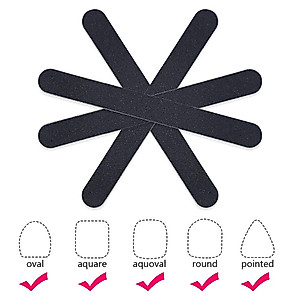 12Pack IFUNSON Professional Nail File Double Sided 120/180 Grit, Emery Board Manicure Pedicure Tool Black