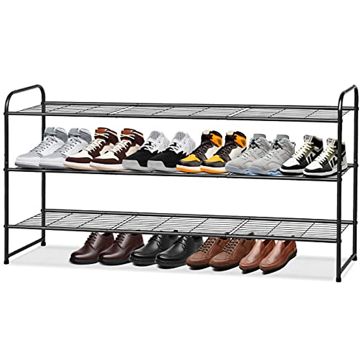 KEETDY Long 3 Tier Shoe Rack and 3-Tier Long Shoe Rack for Closet Entryway