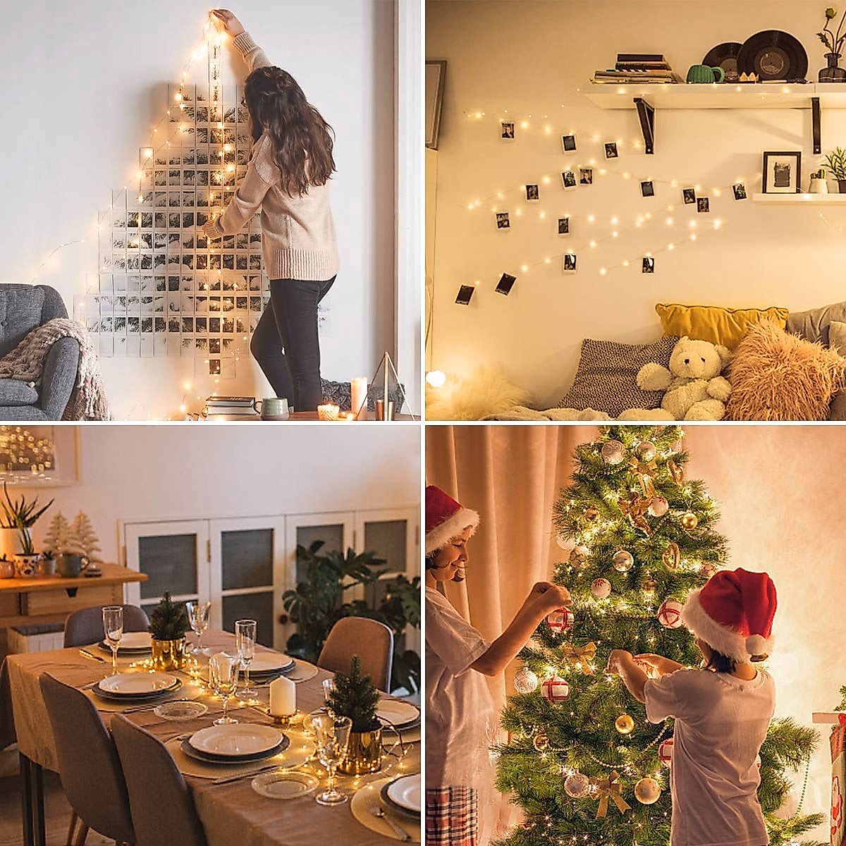 Lighting EVER Fairy Lights Plug in, 33ft 100 LED String Lights for Bedroom, Warm White Copper Wire Lights, Waterproof Indoor Outdoor Decorative Fairy Lights for Patio, Garden, Balcony, Vases, Craft