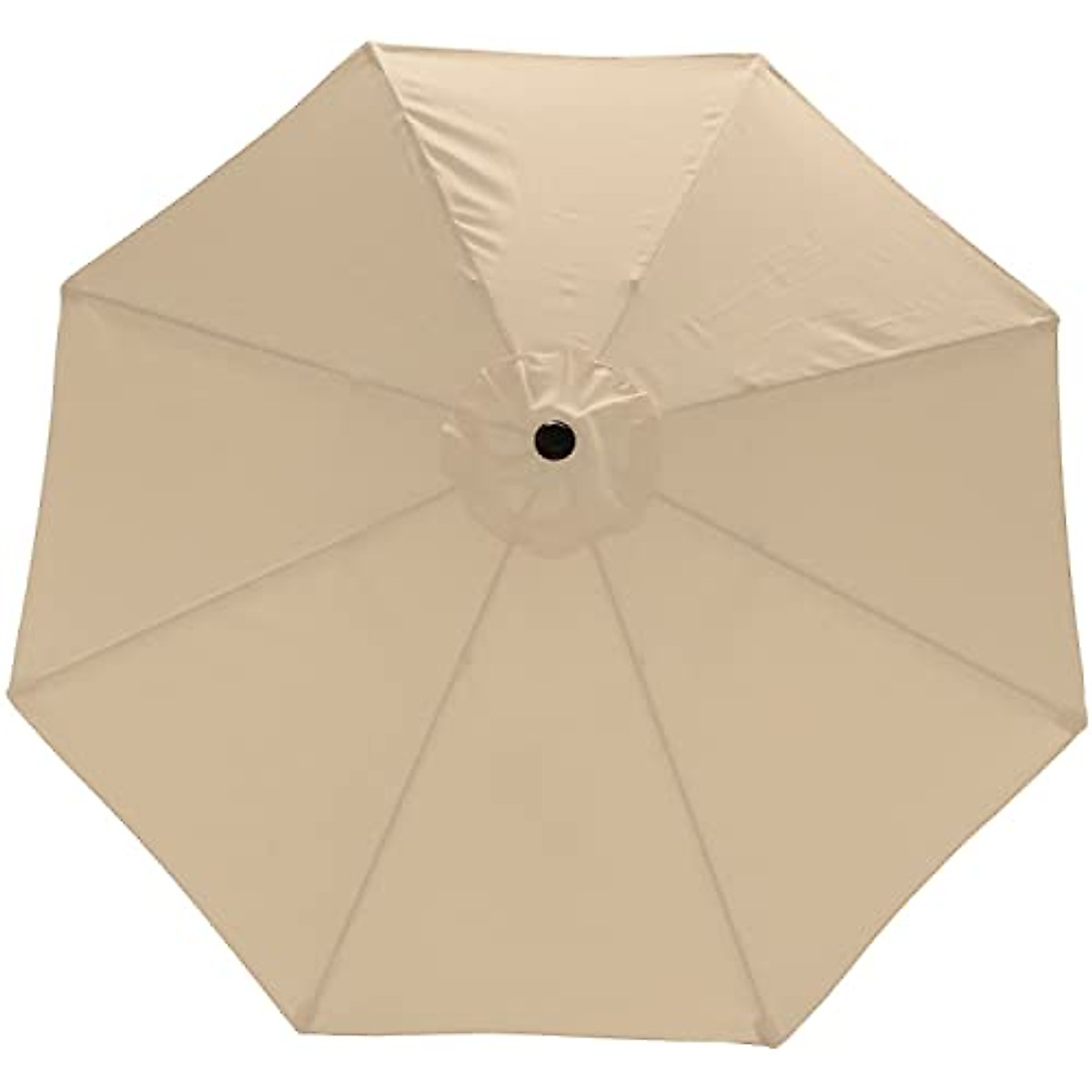 Sunnydaze 9-Foot Patio Umbrella - Push-Button Tilt and Crank Handle - Aluminum Pole and Polyester Shade Canopy - Beige