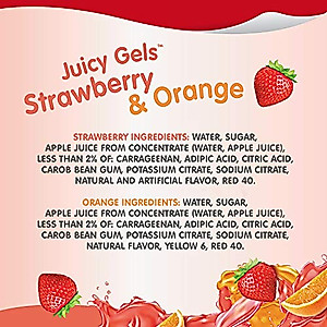 Snack Pack Juicy Gels Strawberry And Orange, 4 Cups of 3.25 Oz. each, Total 13 Ounce