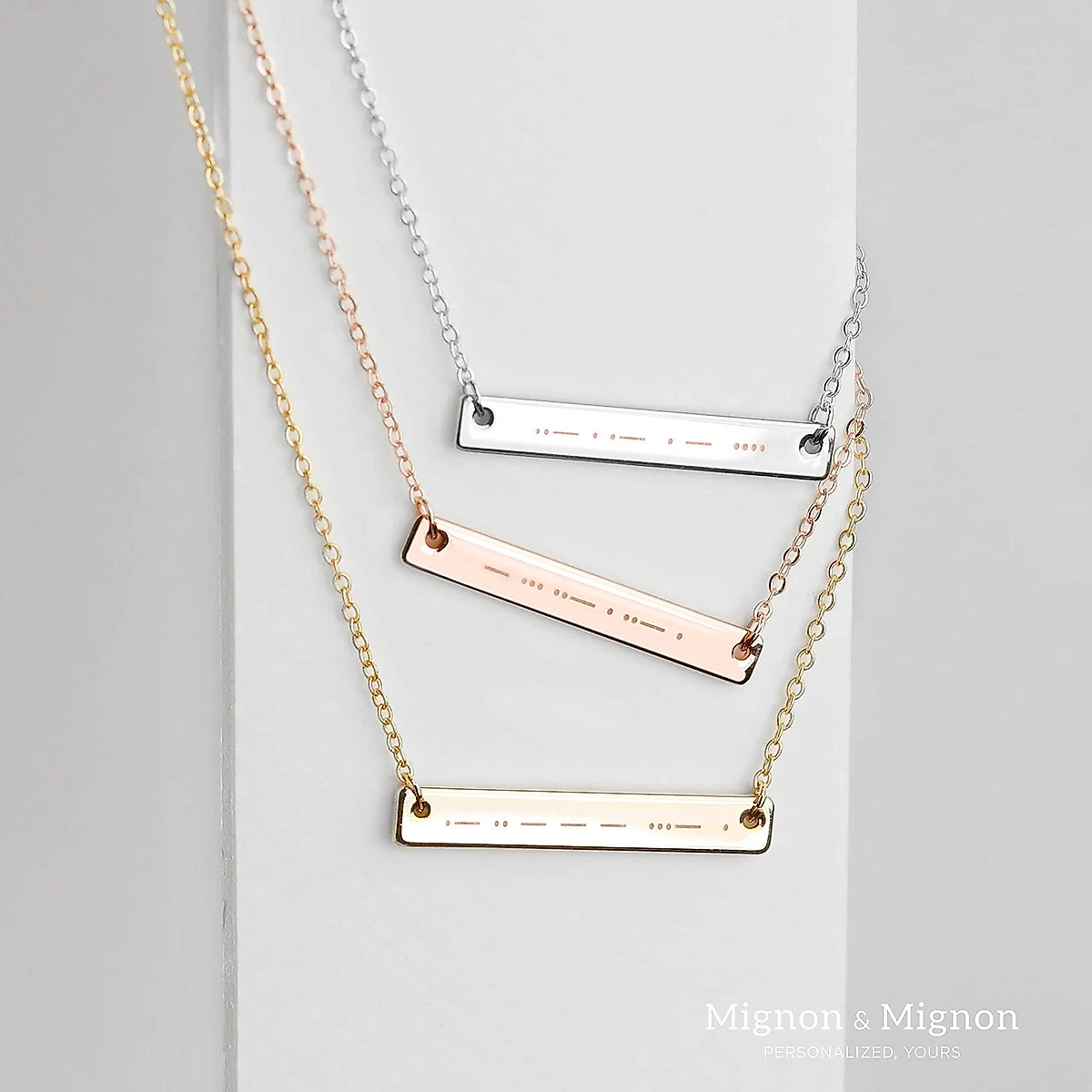 MignonandMignon Morse Code Necklace Jewelry Gift Sister In Law High School Graduation - 9N-MC