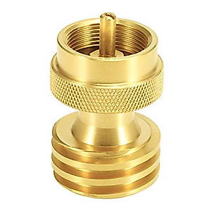 Joywayus Solid Brass Saver Adapter 1 LB Round Propane Adapter Converter Universal Small Bottle for Gas Grill and Propane Tree - 1''-20 Male Throwaway Cylinder Thread