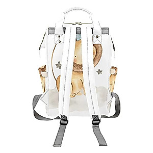 Grandkli Star Lion King Personalized Diaper Bag Multi-Function Backpack Nappy Bag Travel DayPack for Unisex
