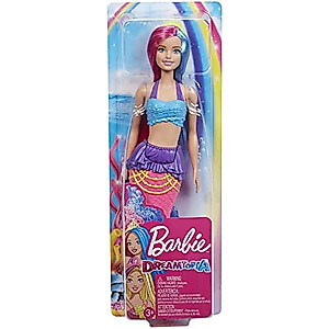 Barbie Dreamtopia Mermaid Doll with Pink & Blue Hair & Tail, Plus Tiara Accessory