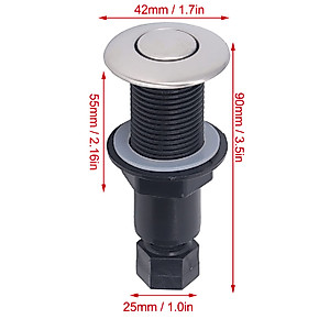 Yosoo Garbage Disposal Switch Stainless, Garbage Disposal Parts Garbage Disposals Parts Steel Switch Air Switch Kit for Food Waste Disposer Electric Water Heater Massage Bathtub