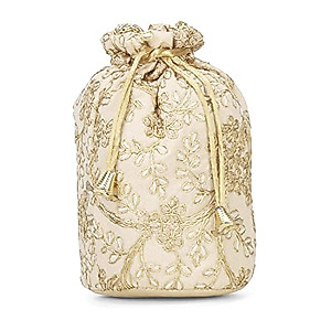 Suman Enterprises Indian Velvet Potli (Pack of 6 Potli Bag in assorted color), Jwelery Pouch, Coins Pouch