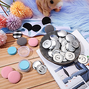 100 Sets Cover Buttons Kit with Tools Size Buttons to Cover Self Cover Buttons with Wire Backs DIY Fabric Cloth Cover Buttons (Size 60/1.5 Inch)