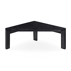 Navaris Bamboo Corner Shelf Unit - Free-Standing Corner Shelf Organizer for Kitchen Cabinet Cupboard Counter-Top Storage 11.8" x 11.8" x 5.9" - Black