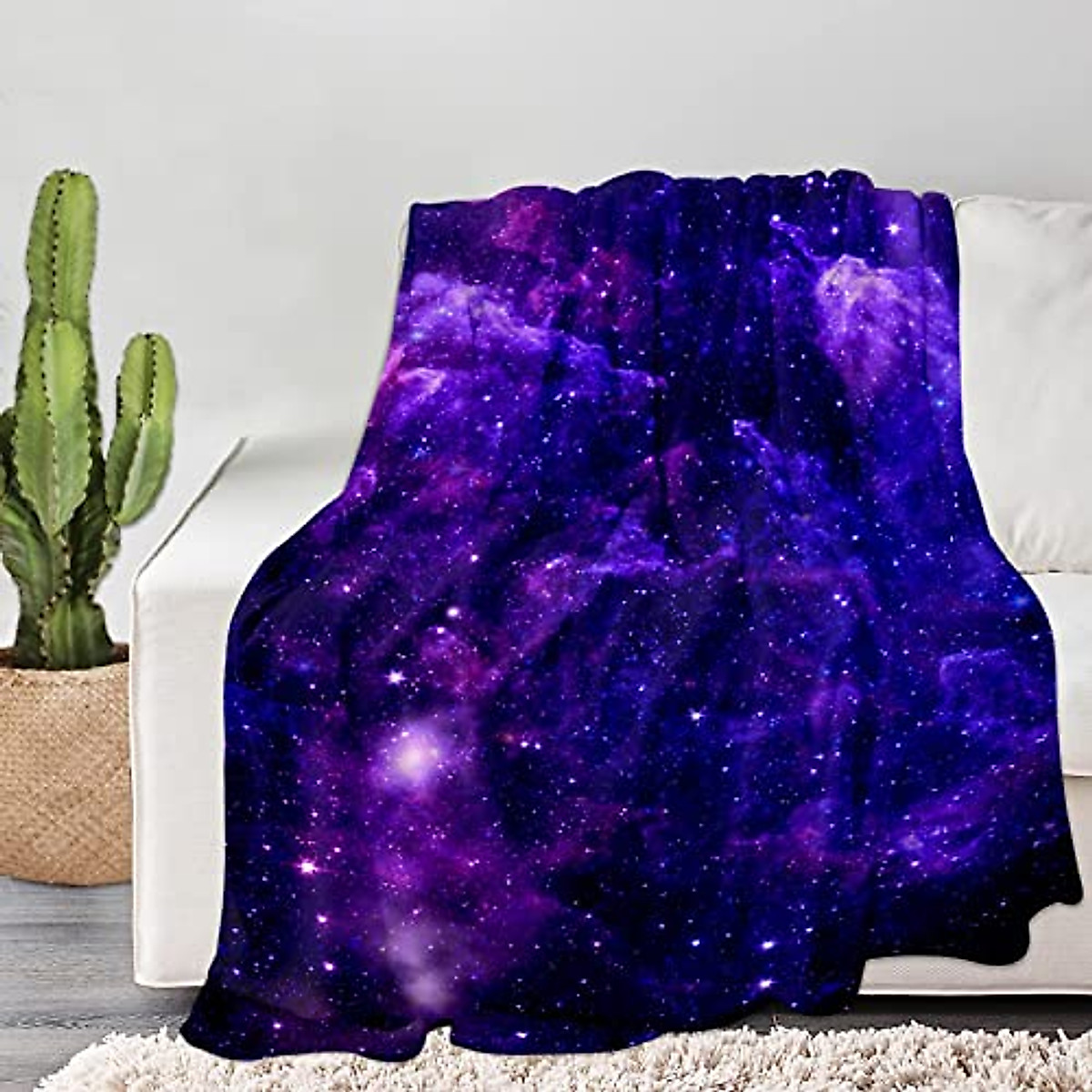 Ultra-Soft Cozy Flannel Fleece Throw Blankets 40"x50", Smooth Warm Fuzzy Plush Blankets for Sofa Bed Kids Adults (Galaxy Solar System Universe Space Astronomy)