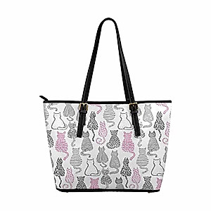 InterestPrint Texture Cat In Graphic Graffiti Style Women Tote Bag Large Shoulder Bag Top Handle Handbag for Gym, Work, School