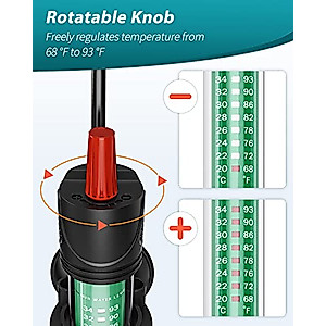 Uniclife Aquarium Heater 25W/50W/100W/200W Adjustable Submersible Heating Rod with Electronic Thermostat LED Indicator Light and Thermometer Sticker for Freshwater Marine Fish Tanks