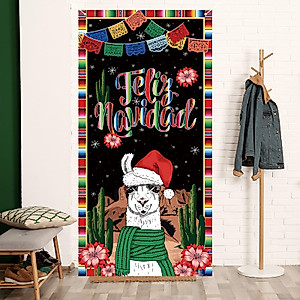 Feliz Navidad Door Cover Feliz Navidad Photo Backdrop Camino De Mesa Navideño Mexican Christmas Xmas Holiday Winter Decorations and Supplies for Home Party