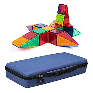 Aproca Hard Storage Magnetic Tiles Case, Fit for PicassoTiles 110/100 / 60/42 Pieces/SUNHE YHK 100Pcs Set Magnet Building Tiles(Blue)